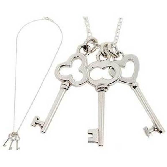 Tiffany & Co. | Jewelry | Tiffany Triple Key Pendant Necklace Sterling ...